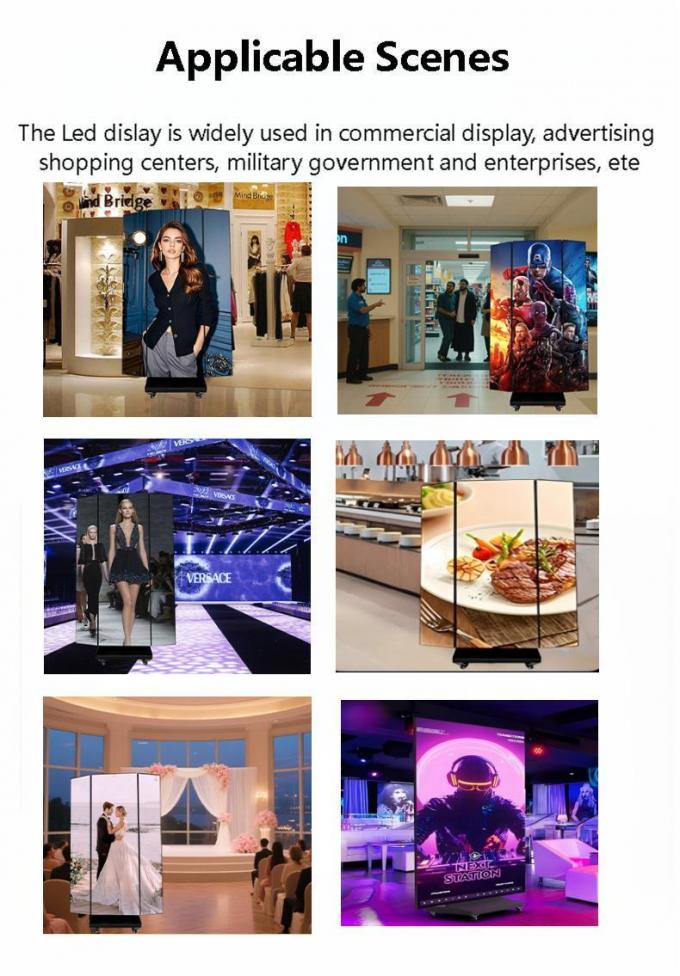 Tri-Fold LED Poster Screen 1280x1920mm Indoor Display