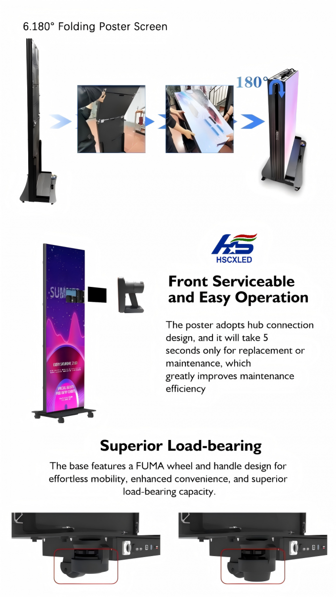P2.5 Foldable LED poster screen LED Poster Display