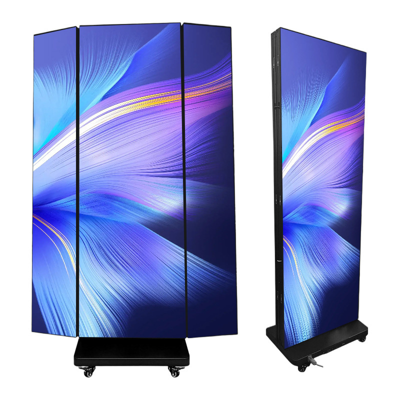 Double Side Led dispaly 3 Foldable Poster LED Display Standing ...